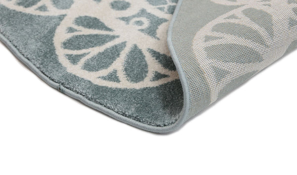 Piccolo Aqua White Doily Kids Round Rug - FLOOR DEKOR